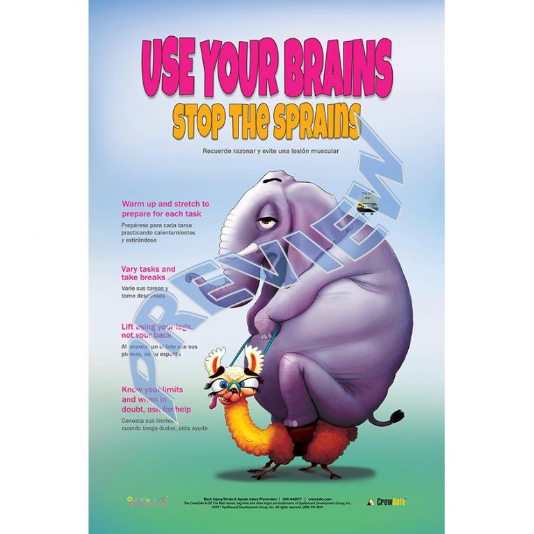 Back Injury and Strain & Sprain Injury Prevention Poster – CrewSafe